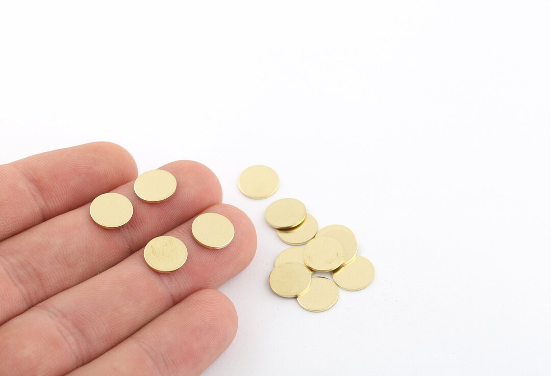 12 Pcs 10mm Raw Brass Coin (no Holes), Raw Brass Disc,raw Brass Coins ...