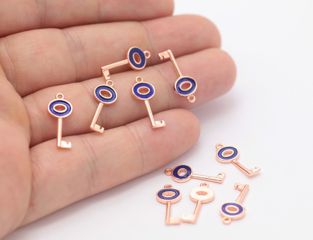 1 Pcs Rose Gold Plated Key Charms,key Pendant, Rose Gold Key Charm ...