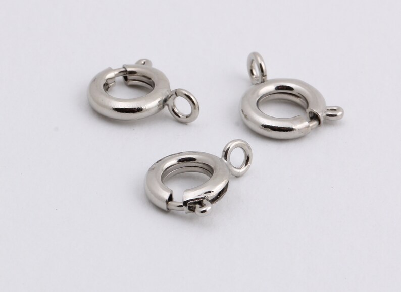 12 Pcs Silver Plated Round Spring Clasp brass Round Clasp - Etsy