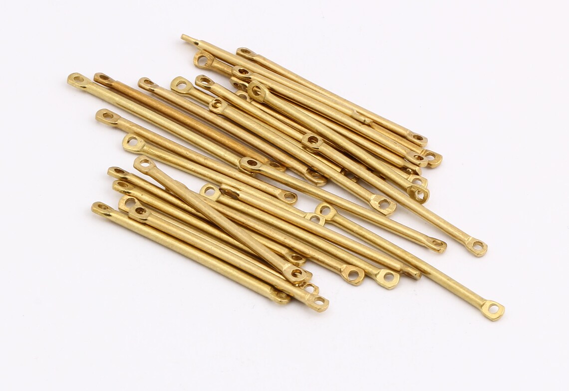 6 Pcs Raw Brass 35mm Long Round Bar Long Bar Pendant Bar - Etsy