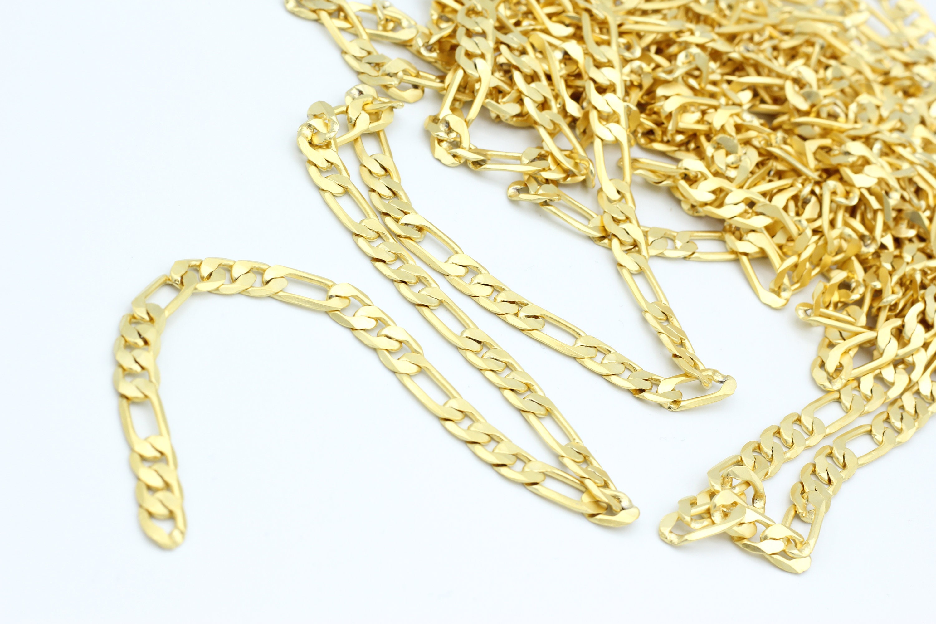 33 Feet 24k Matt Gold Plated Faceted Chain Curb Chain - Etsy