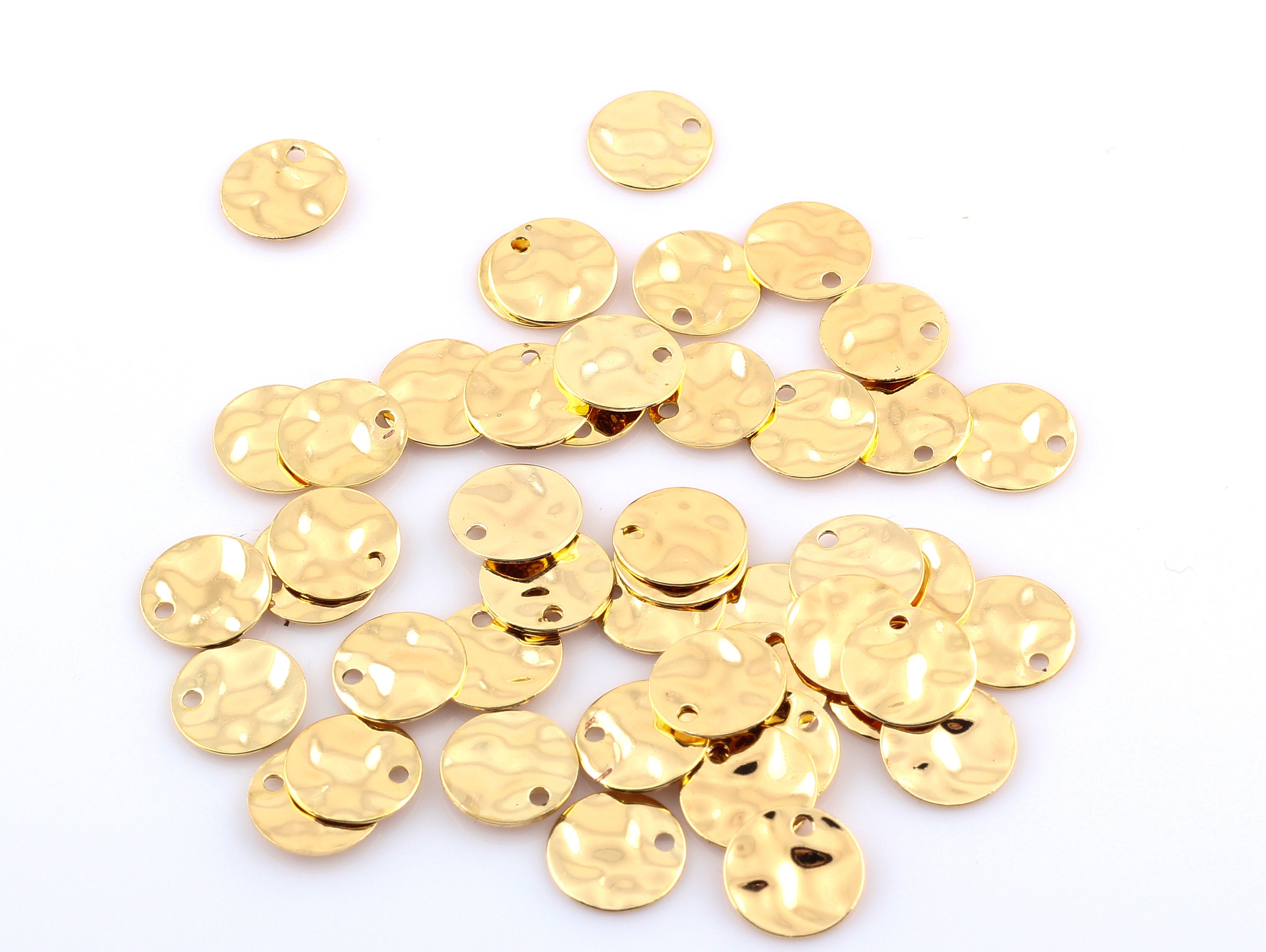 10mm Gold Plated Round Charms Round Disc Gold Plated - Etsy