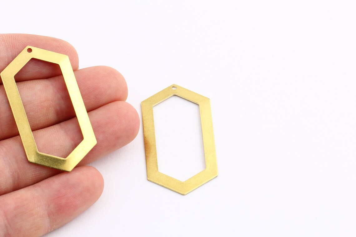 Hexagon Choker Charm 6 Raw Brass Hexagon Charms Pendants | Etsy