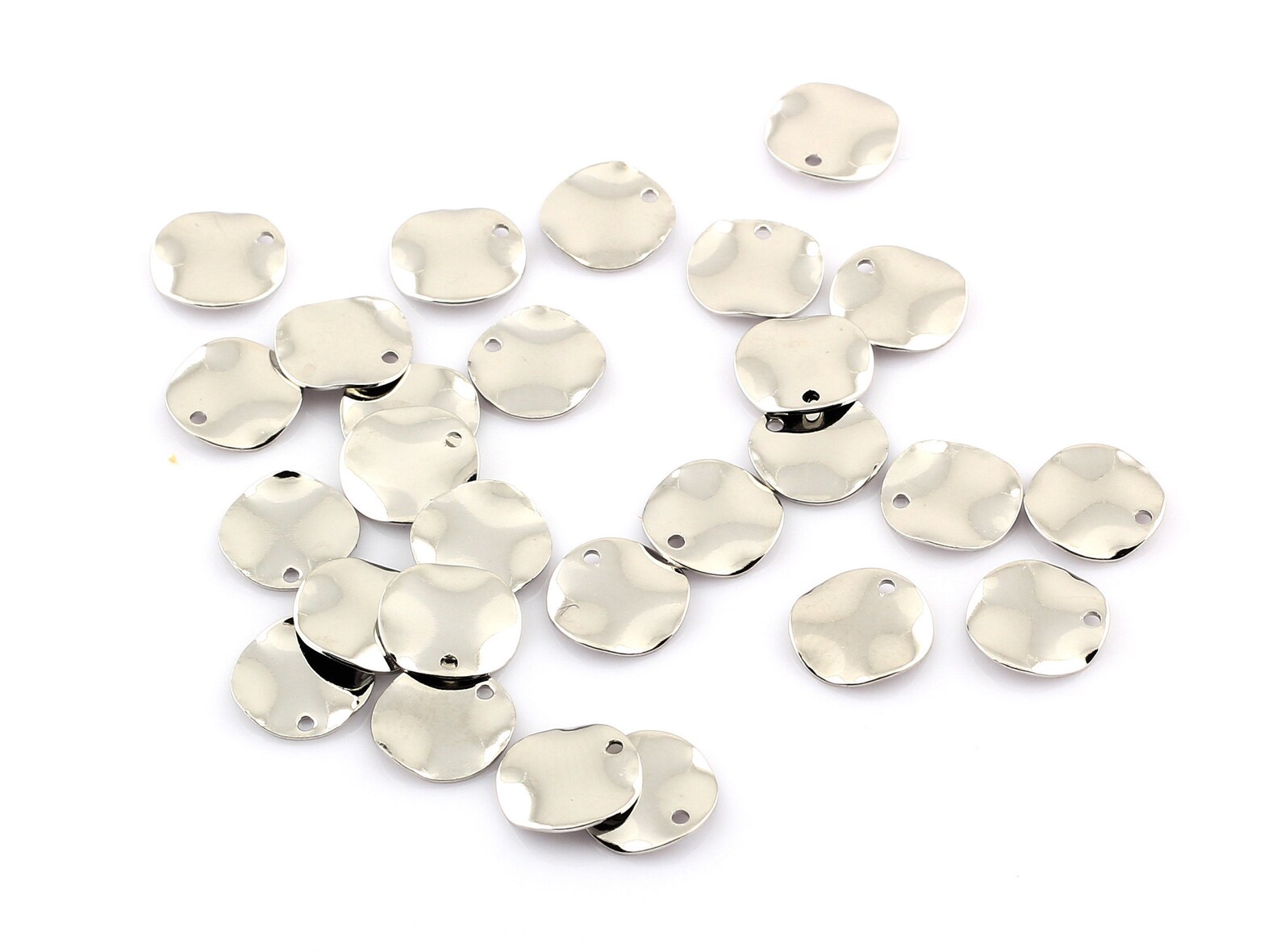 10mm Silver Plated Hammered Disc, Circle Disc, Stamping, Hammered Coins ...