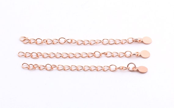 3 Pcs Rose Gold Plated Extender Chain Jewelry Supply Rose - Etsy