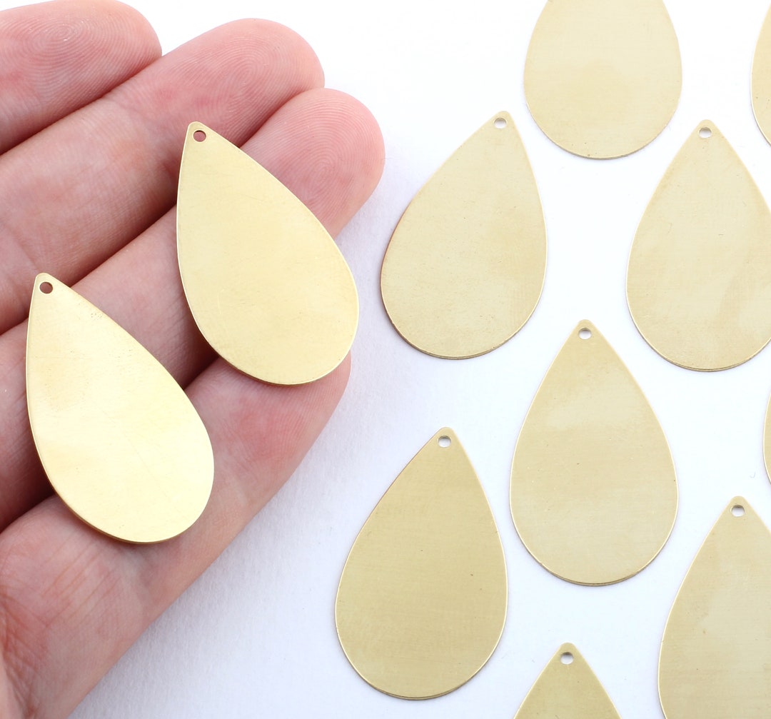 10 Pcs Raw Brass Drop Pendant , Brass Drop Connector , 10 Pcs Brass ...
