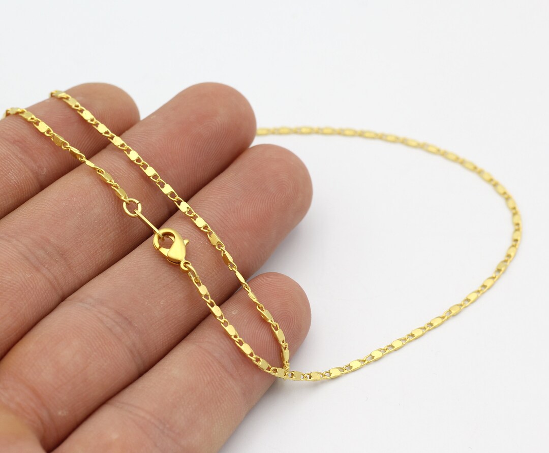 24k Matt Gold Plated Ready Necklace Chain16"-17"-18"-20"-22"-25" Matt ...
