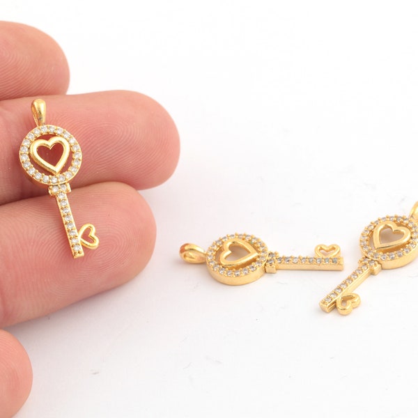 Heart Key Pendant - Etsy