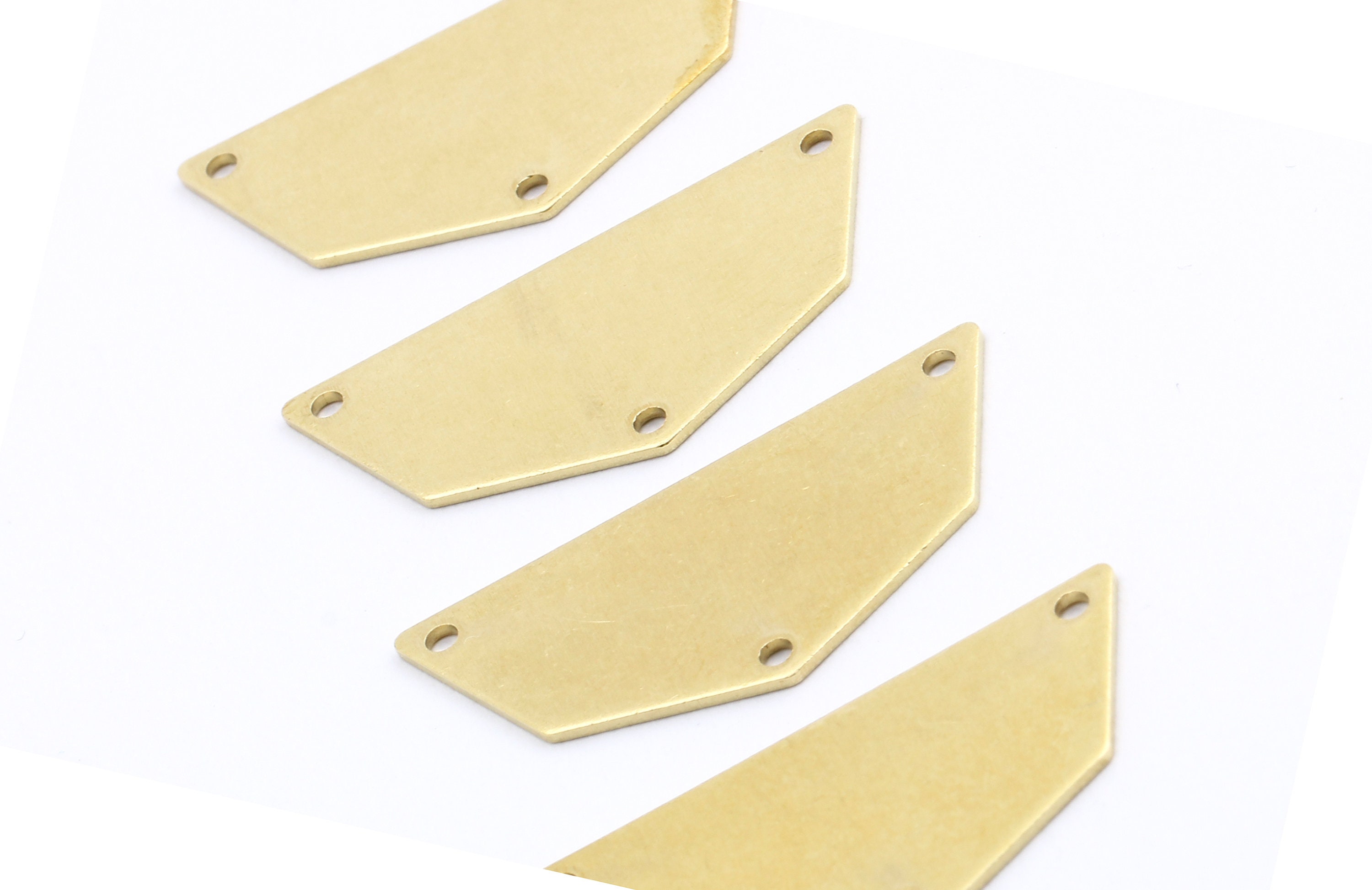 12 Raw Brass Five Edged Geometric Shape Blanks With 3 Holes - Etsy