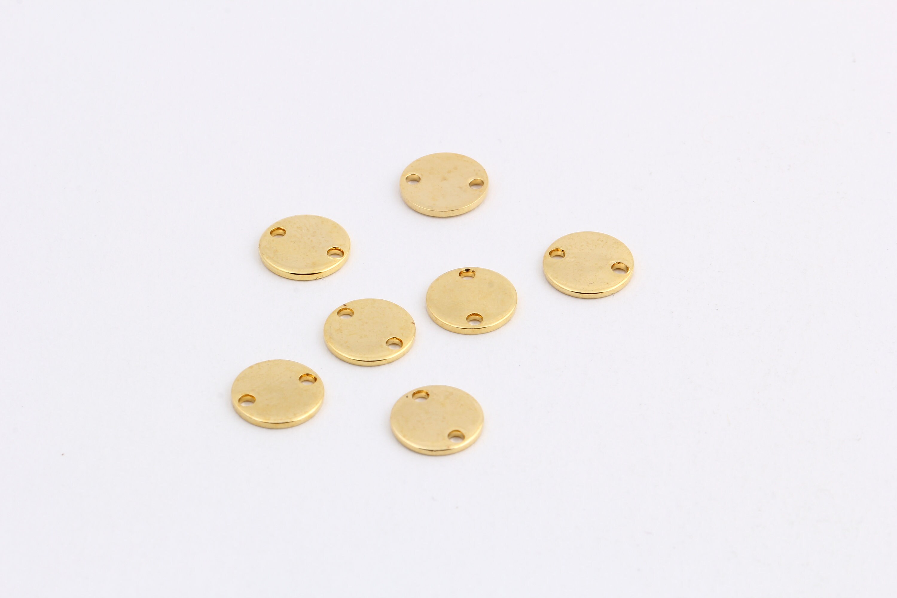 10 Pcs Gold Disc8mm 24k Shiny Gold Disc Stamped Disc Coins - Etsy
