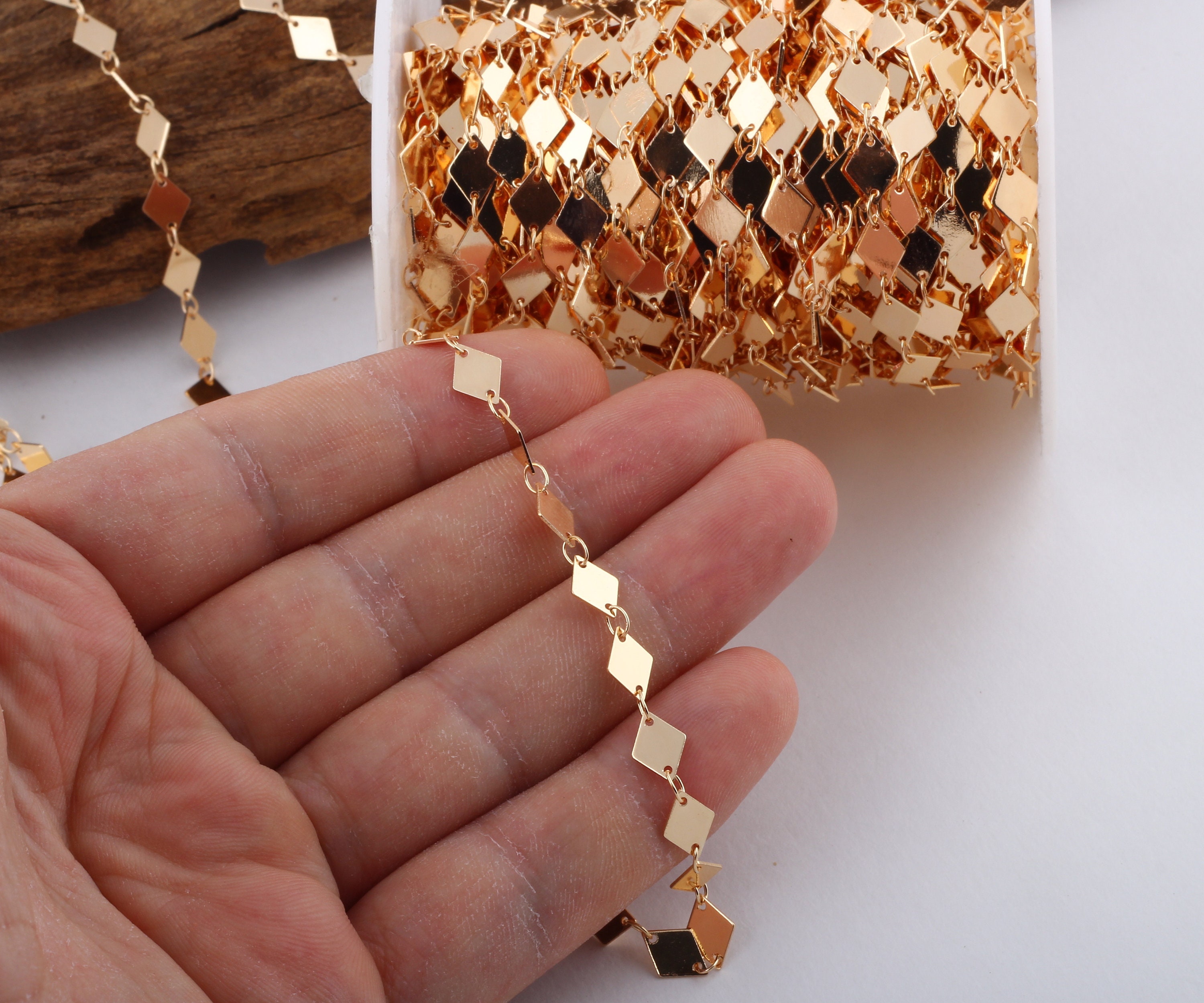 6 Mm Gold Plated Square Chain Square Chain Brass Brass - Etsy