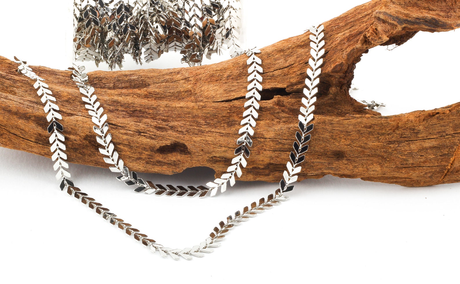 3,3 Feet 6mm Silver Plated, Silver Arrow Chains , Chevron Chains ...