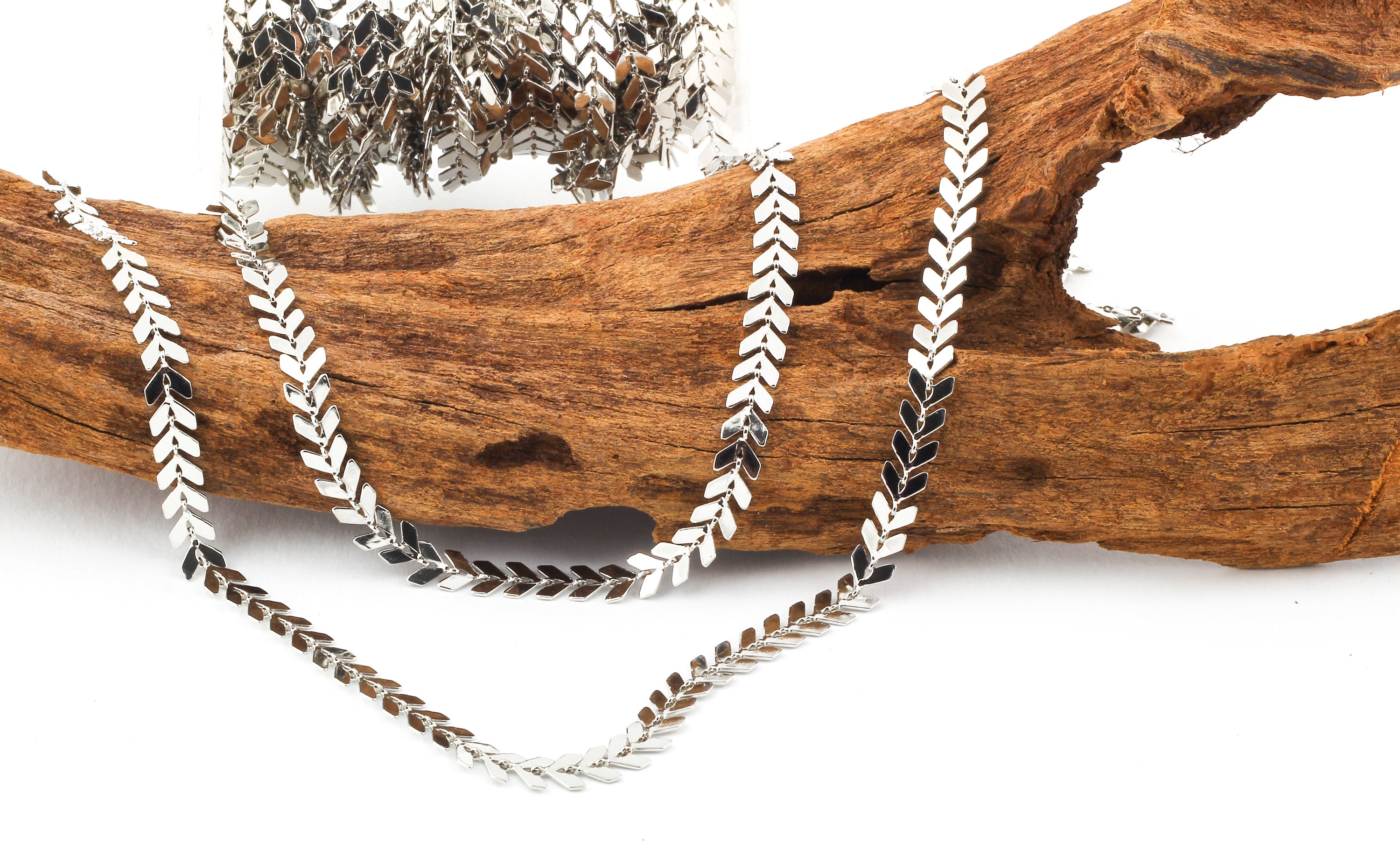33 Feet 6mm Silver Plated Silver Arrow Chains Chevron - Etsy