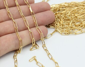 4.5x14mm Shiny Gold Plated Oval Chains Gold Oval Chains Oval - Etsy