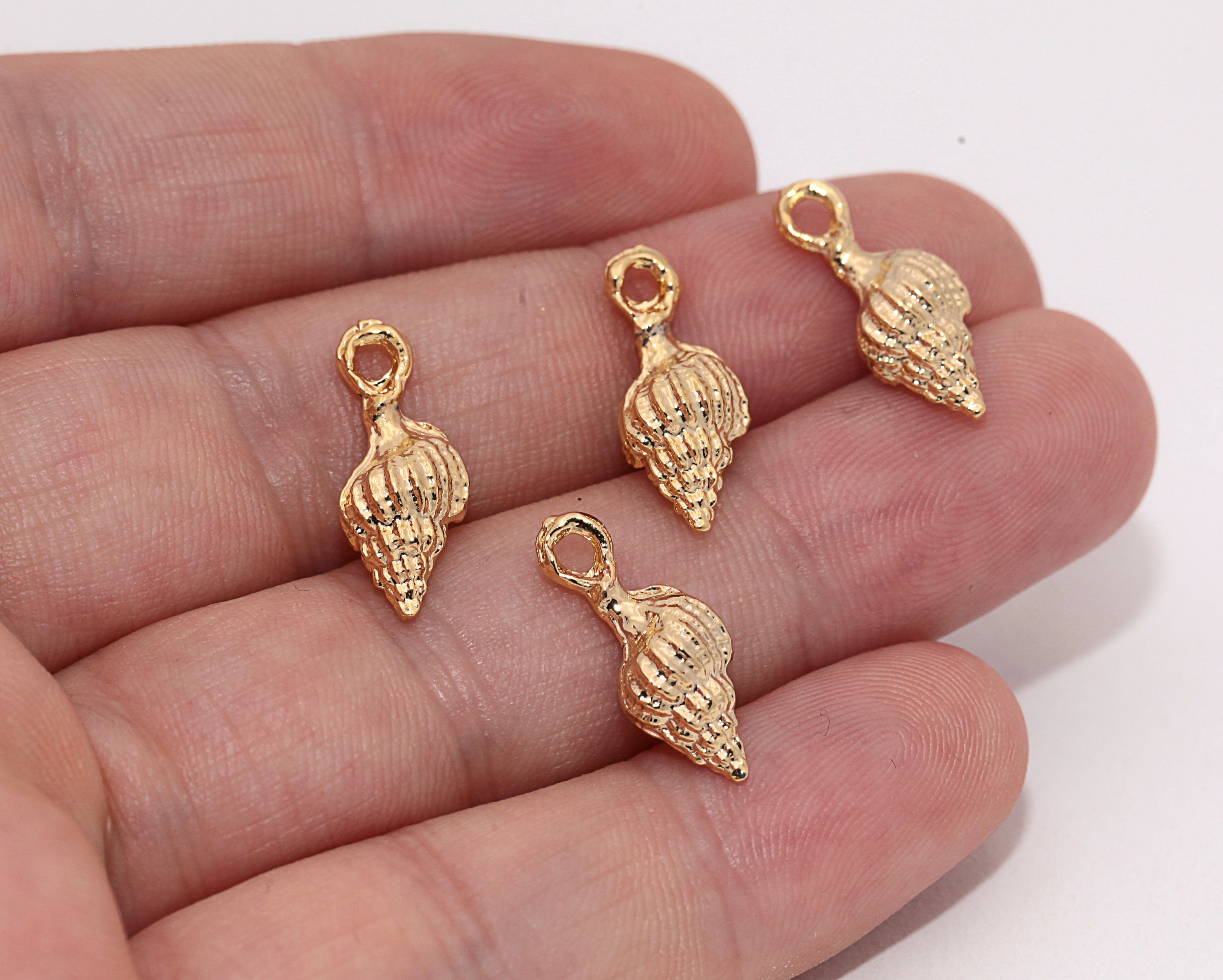 5 Pcs Sea Shell Pendant 24k Shiny Gold Plated Shell Shell - Etsy
