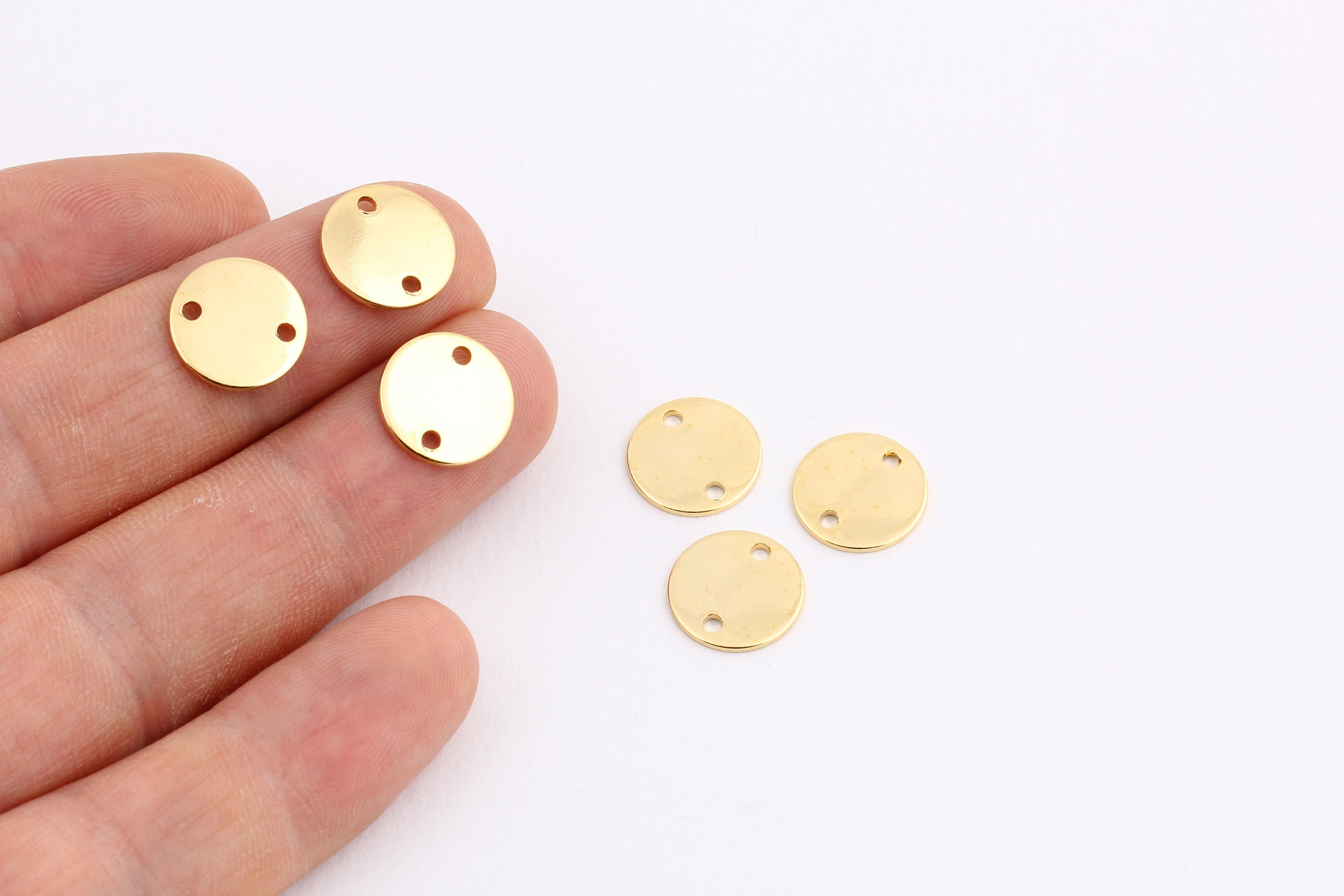 Gold Disc12mm 24k Shiny Gold Disc Stamped Disc Coins Two | Etsy