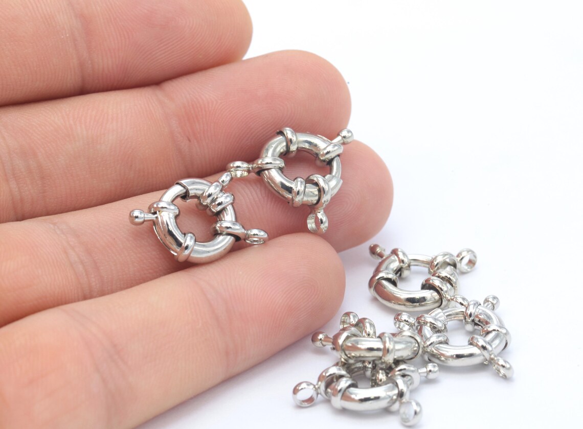 13mm Silver Spring Clasp, Round Silver Clasp, Spring Clasp, High ...