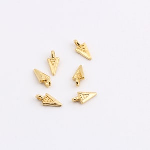 Gold Triangle Charms , 10 Pcs Triangle , 24k Gold Plated Triangle ...