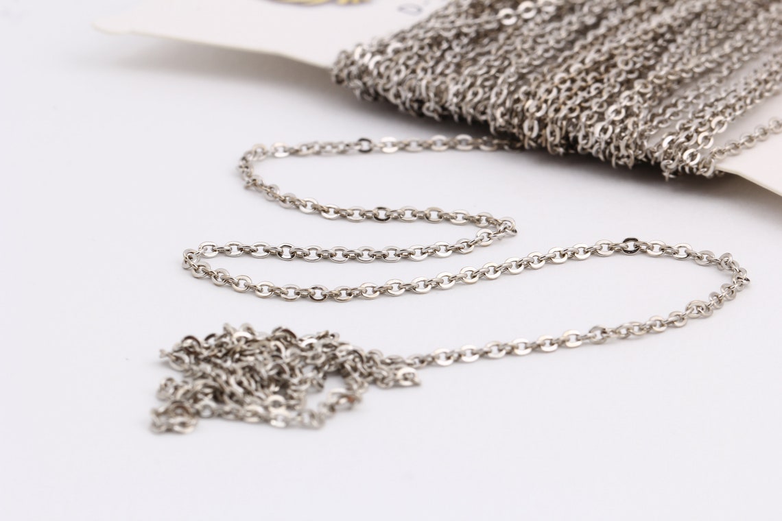 33 Feet 180x2.00 Mm Silver Plated Chains cable Chains | Etsy
