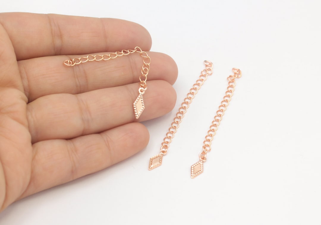 3 Pcs Rose Gold Plated Extender Chain, Rose Gold Extender Chain ...
