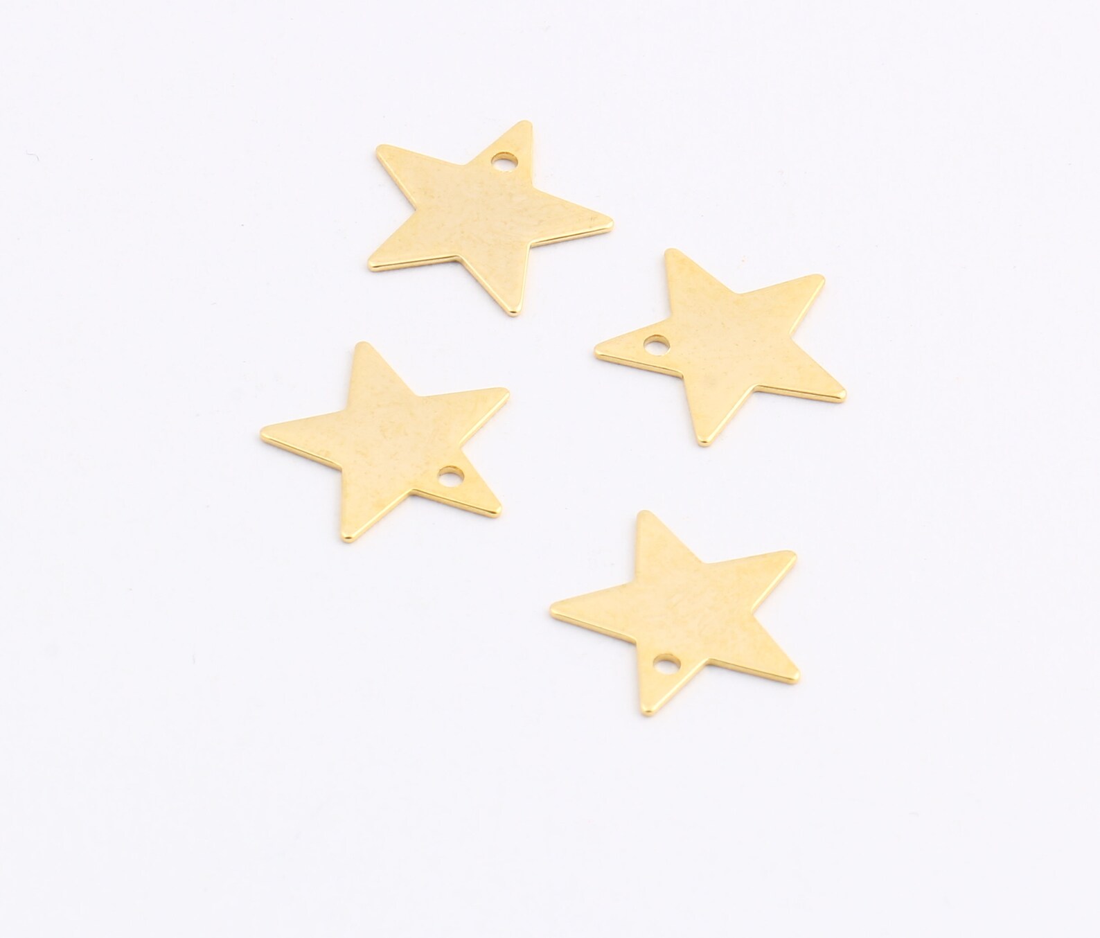 Gold Star Charm , 10 Pcs 24k Gold Plated Star Charm , İnitial Pendant ...