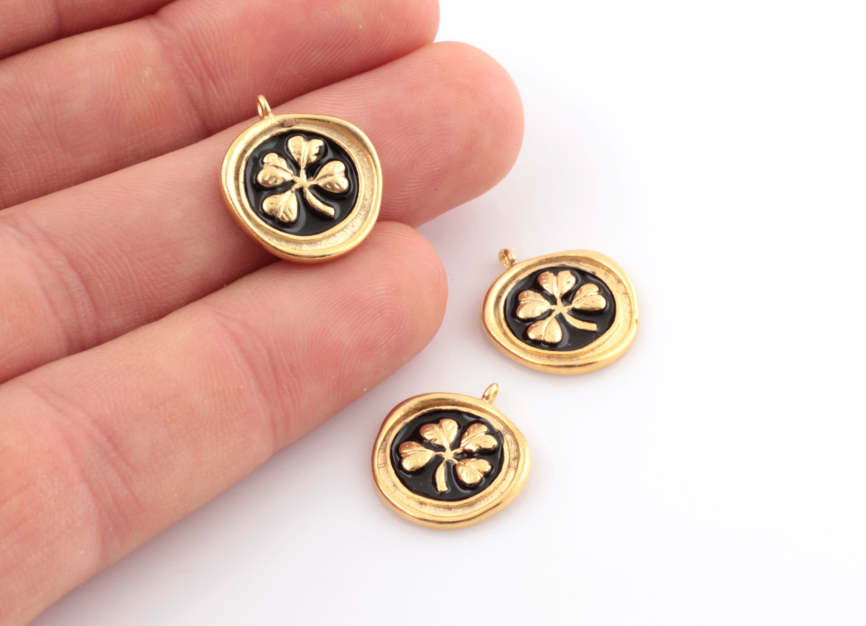 24k Shiny Gold Plated Clover Clover Necklace Clover Pendant - Etsy