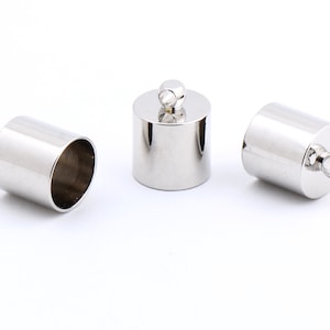 2 Pcs Silver Plated End Cap ,hole Inner 10mm,huge End Caps, Solid Brass ...