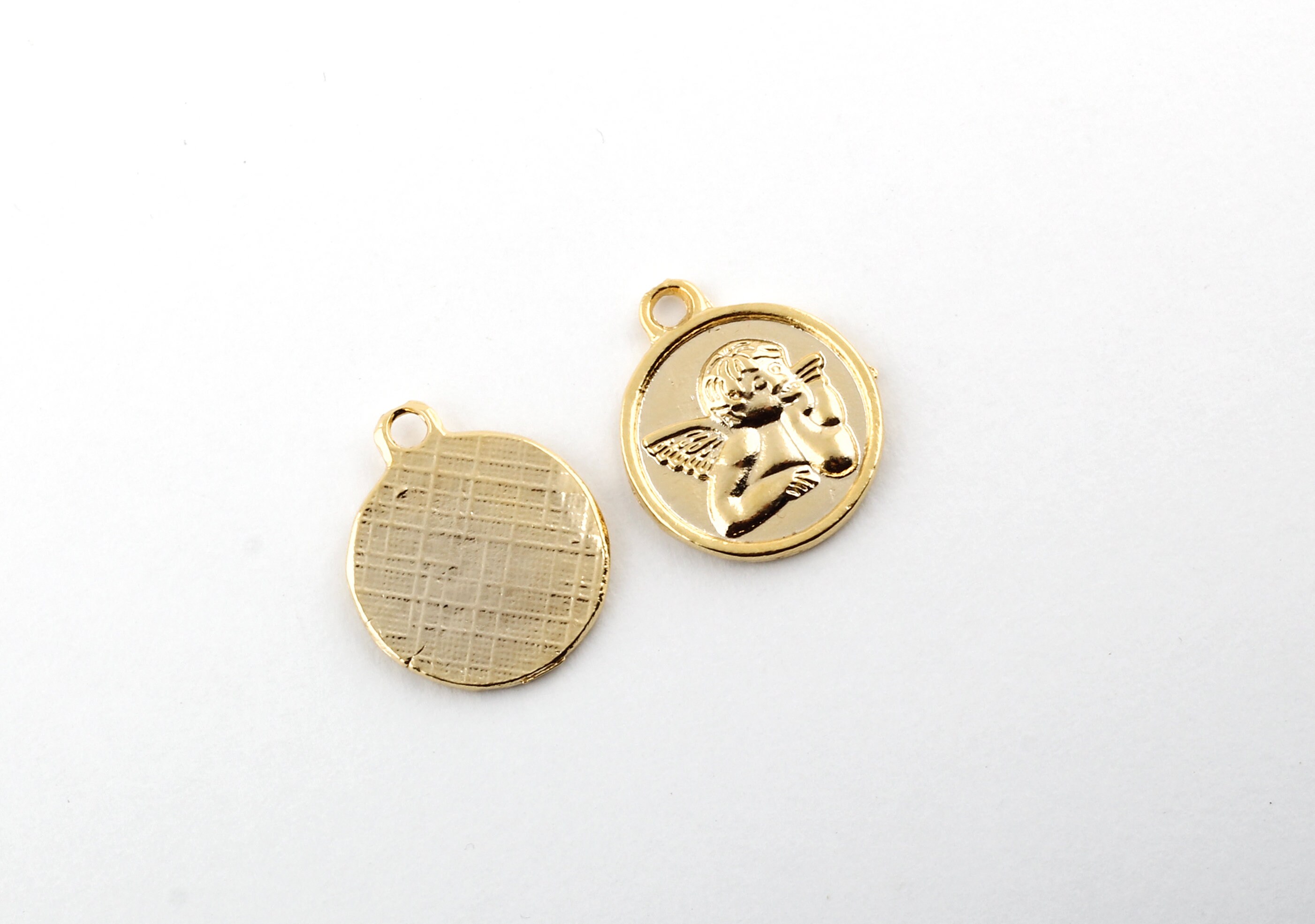 24k Shine Gold Plated Medallion Angel Medallion Pendant - Etsy