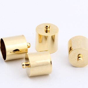 2 Pcs Gold Plated End Cap ,hole Inner 14mm, Huge End Caps, Solid Brass End Cap , Bead Caps ...