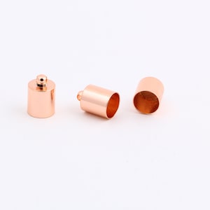 İnner 7mm Rose Gold Plated End Cap ,hole Inner 7mm, Huge End Caps,solid ...