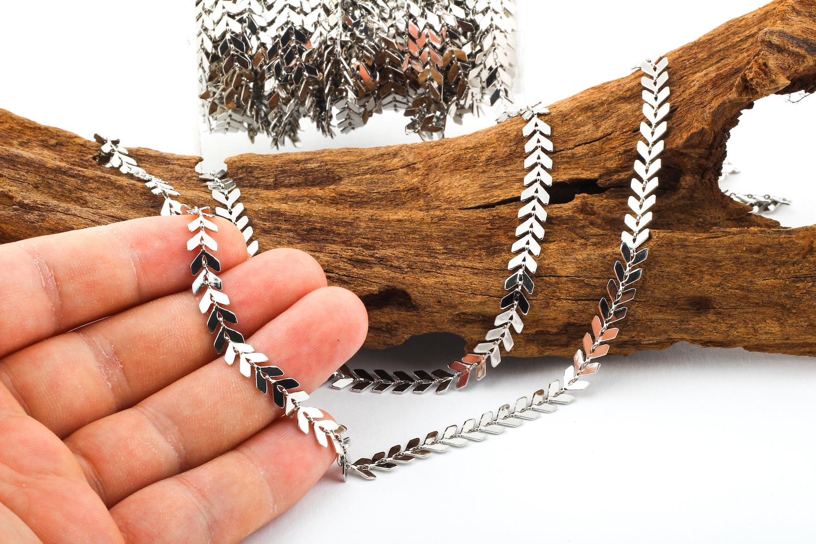 3,3 Feet 6mm Silver Plated, Silver Arrow Chains , Chevron Chains ...