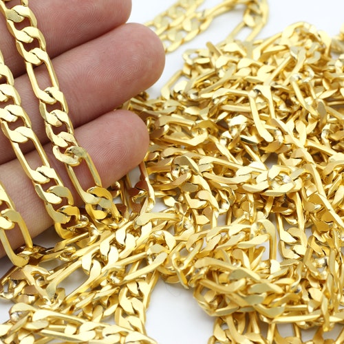 33 Feet 24k Matt Gold Plated Faceted Chain Curb Chain - Etsy
