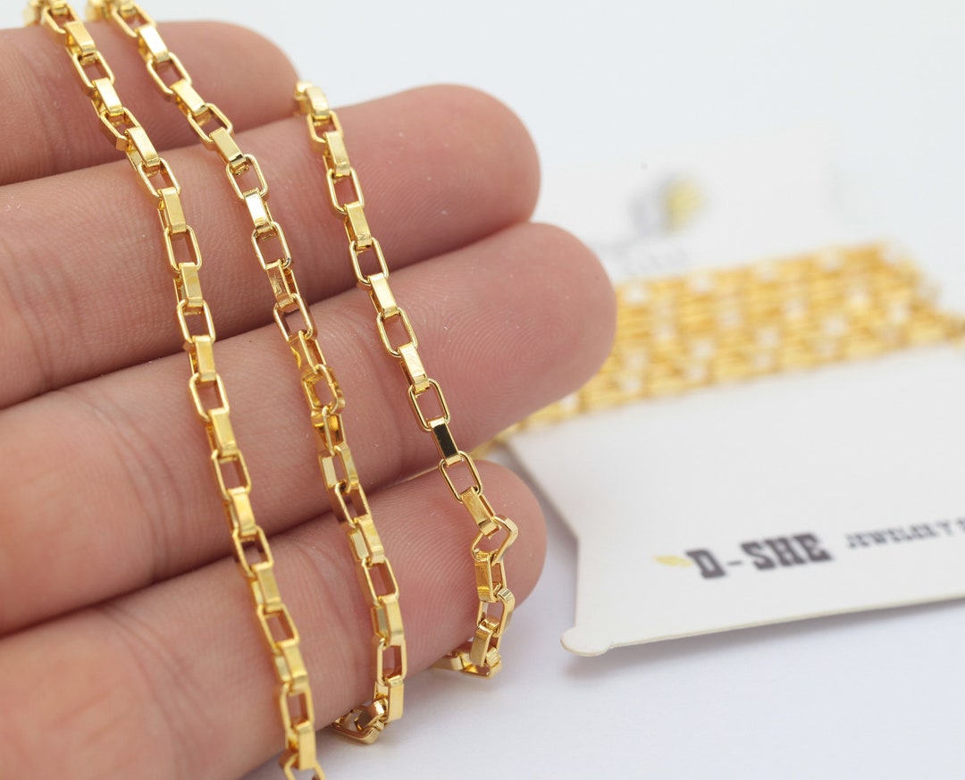 24k Shiny Gold Plated Soldered Chains ,gold Plated Satellite Chains ...