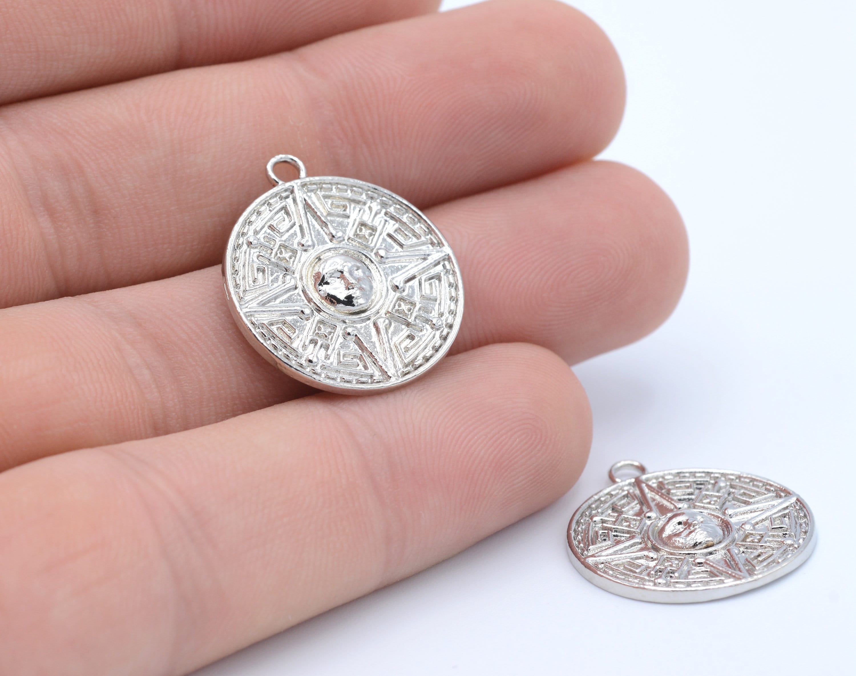 Silver Medallion Antique Greek Pendant Greek Coins - Etsy