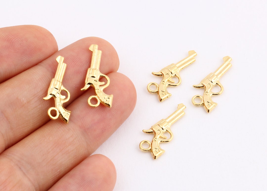 Mini Gun Charms , 24k Gold Plated Hand Gun Pendant,gun Charms,pistol ...