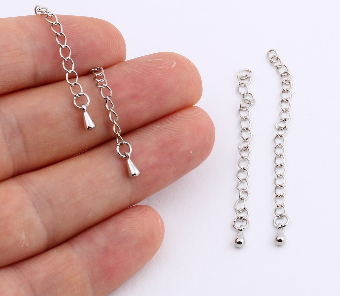 3 Pcs Silver Plated Extender Chain , Jewelry Supply , Gold Plated ...
