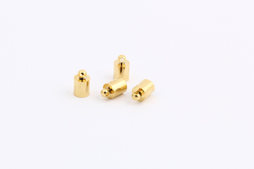 İnner 3mm 24k Gold Plated End Cap ,hole Inner 3mm, Huge End Caps,solid ...
