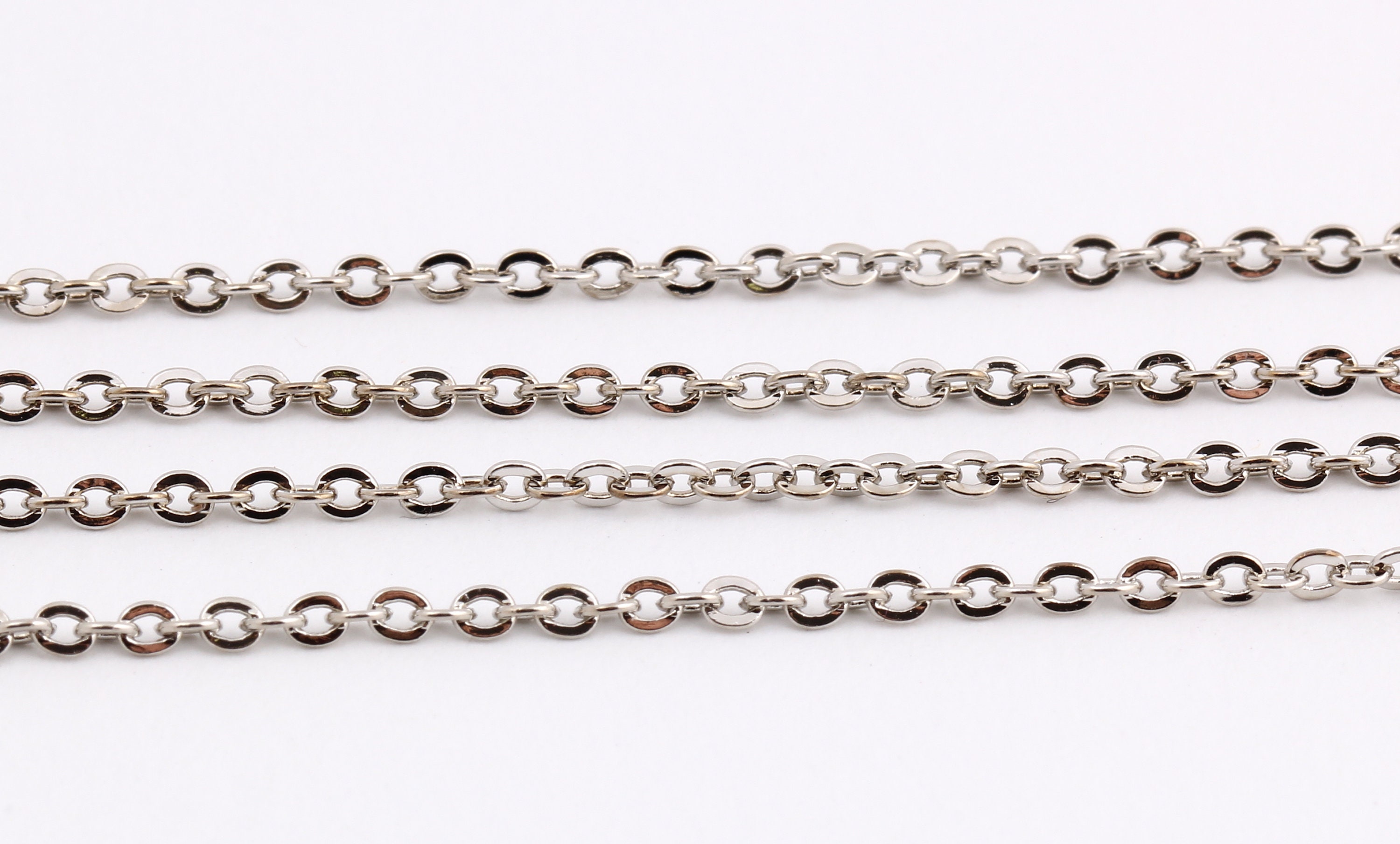 33 Feet 180x2.00 Mm Silver Plated Chains cable Chains | Etsy