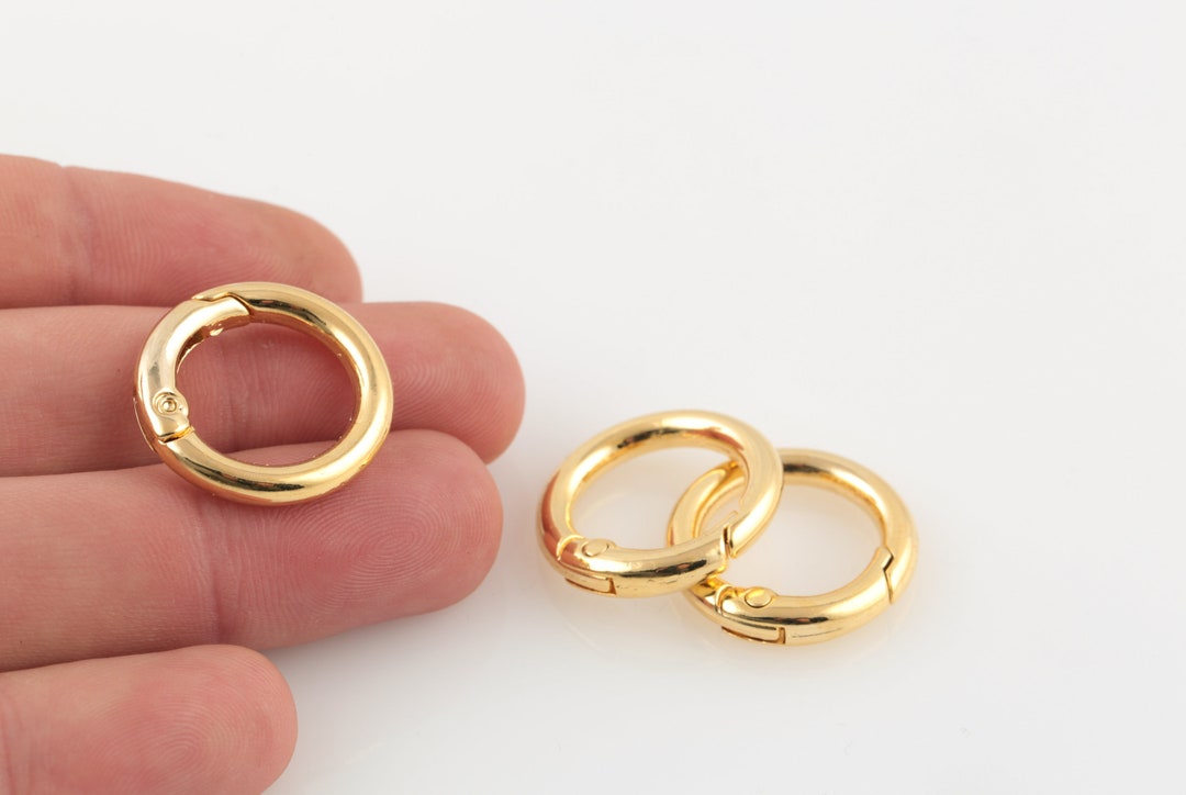 1 Pcs 24mm 24k Shiny Gold Keychain Ring, Split Key Ring, Key Chain ...