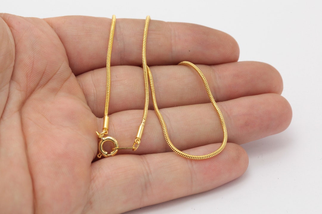 17'' 24k Shiny Gold 1.4mm Finished Chain, Finished Necklace - Etsy