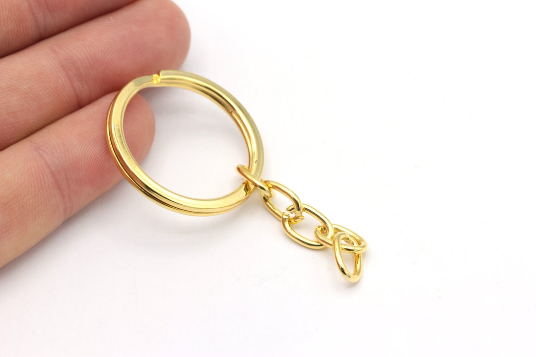 1 Pcs 30mm 24k Shiny Gold Plated Key Chain, Chain Extension Keychain ...