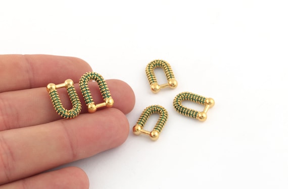 12x17mm 24k Shiny Gold Plated CZ U Shape Charmsgold Plated U - Etsy