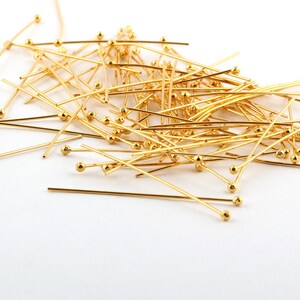 30 Pcs 30mm 24k Shiny Gold Plated Ball Head Pin , Ball Head Pin-gld-38 ...