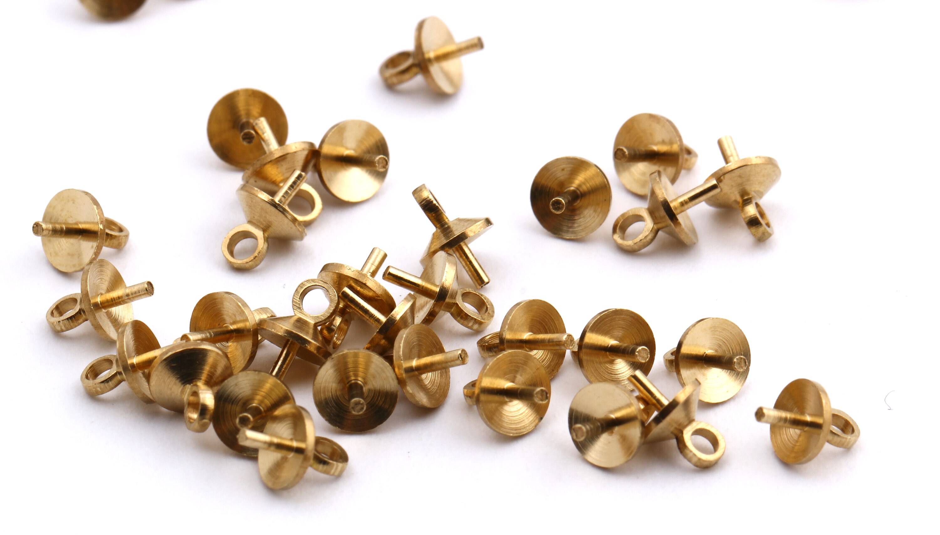 25Pcs 5x7 mm Raw Brass Eye Pin Eye Pins Raw Brass Findings | Etsy