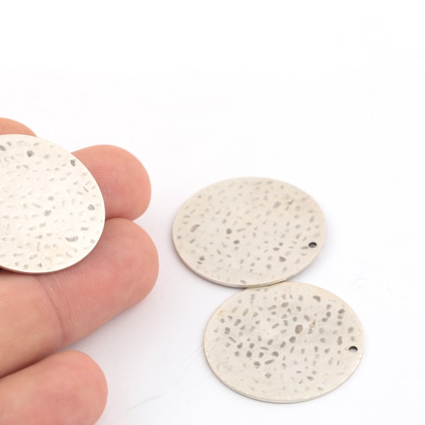 Silver Disc Necklace - Etsy