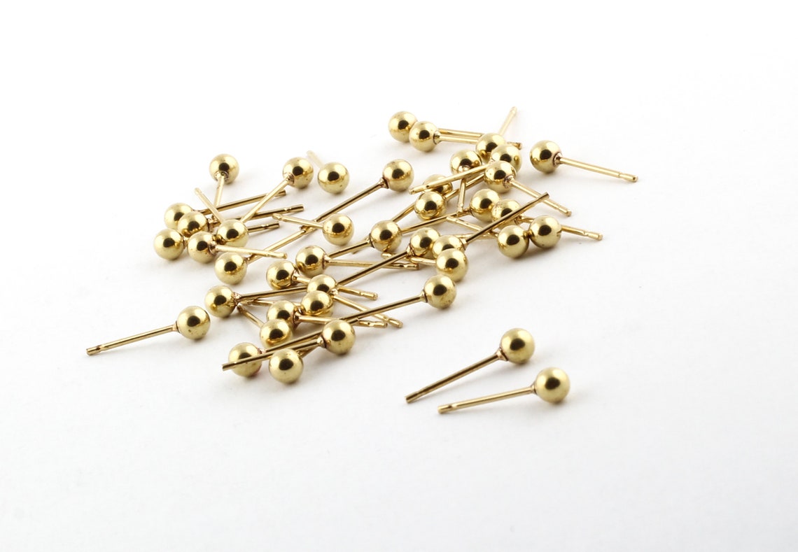 4mm Stainless Steel Earring Posts Raw Brass Ear Stud - Etsy