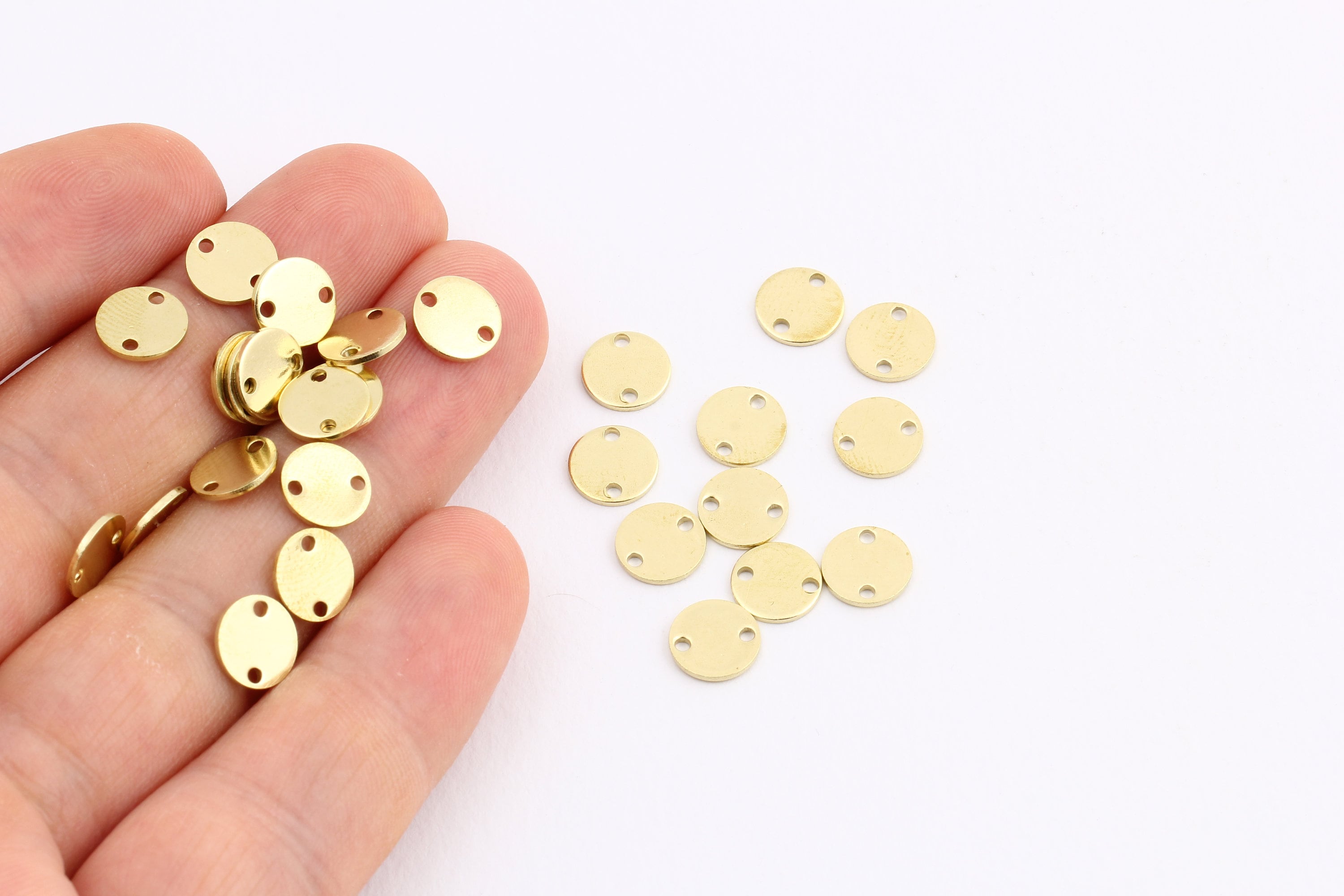 8mm 25 Pcs Raw Brass Round Disc 2 Hole Round Disc Raw - Etsy