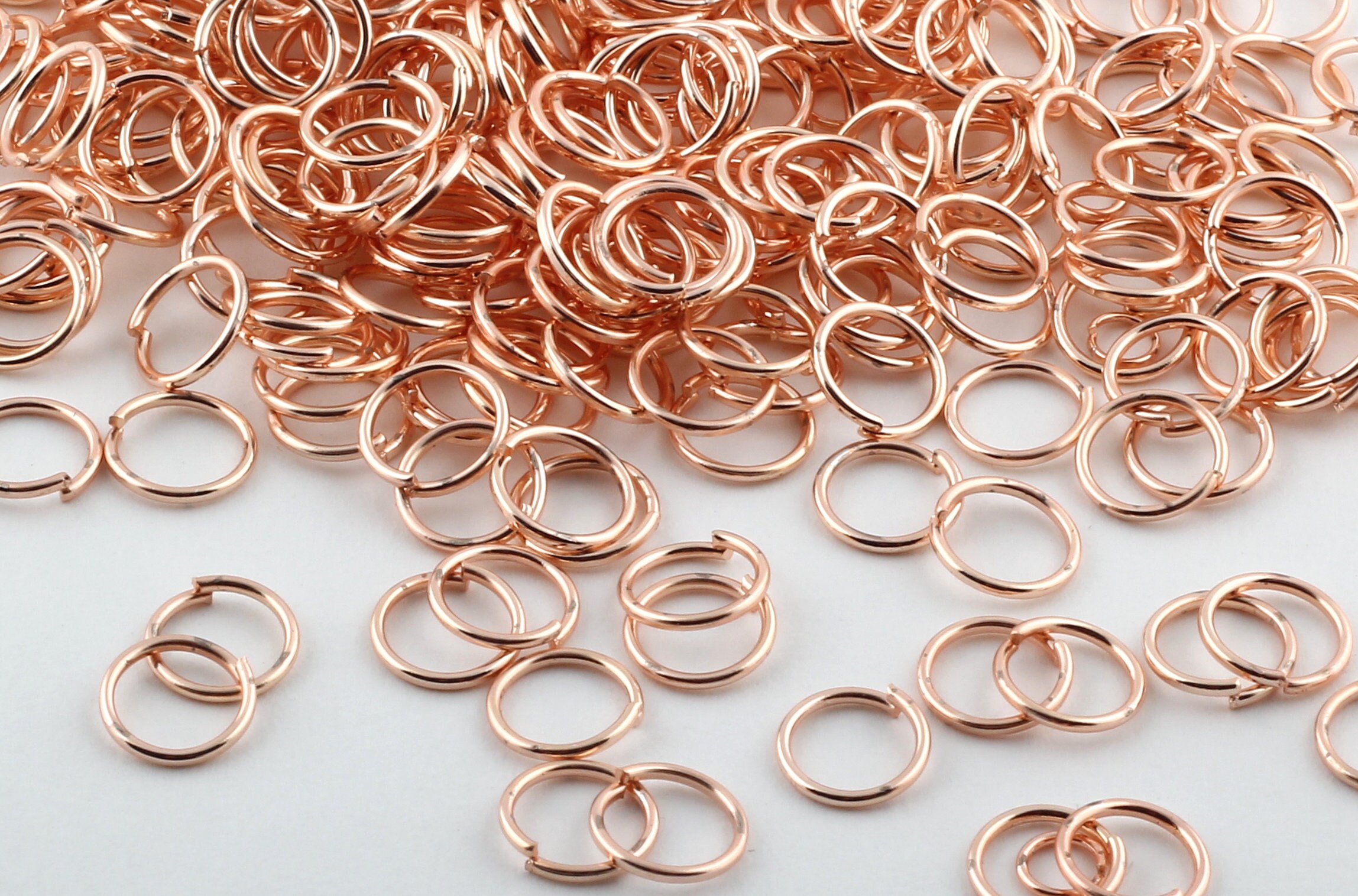 100 Pcs 8mm Rose Gold Plated Jump Rings Tiny Jump Ring | Etsy