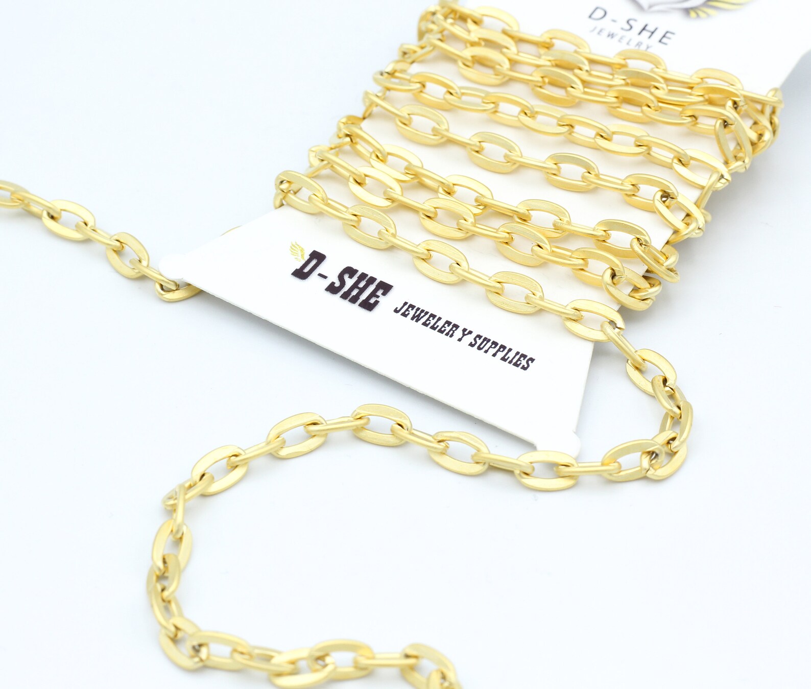 5x8.5mm Matt Gold Plated Oval Chains, Gold Oval Chains, Oval Rolo ...