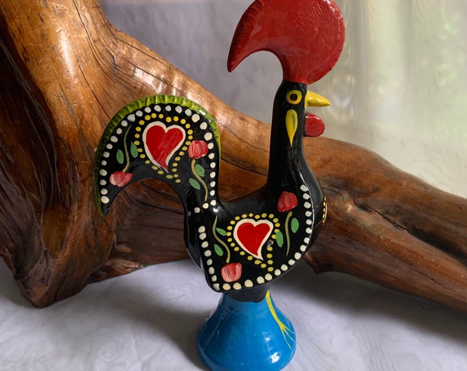 Vintage Small Hand Painted Cast Metal Good Luck Rooster - Portugal - Etsy
